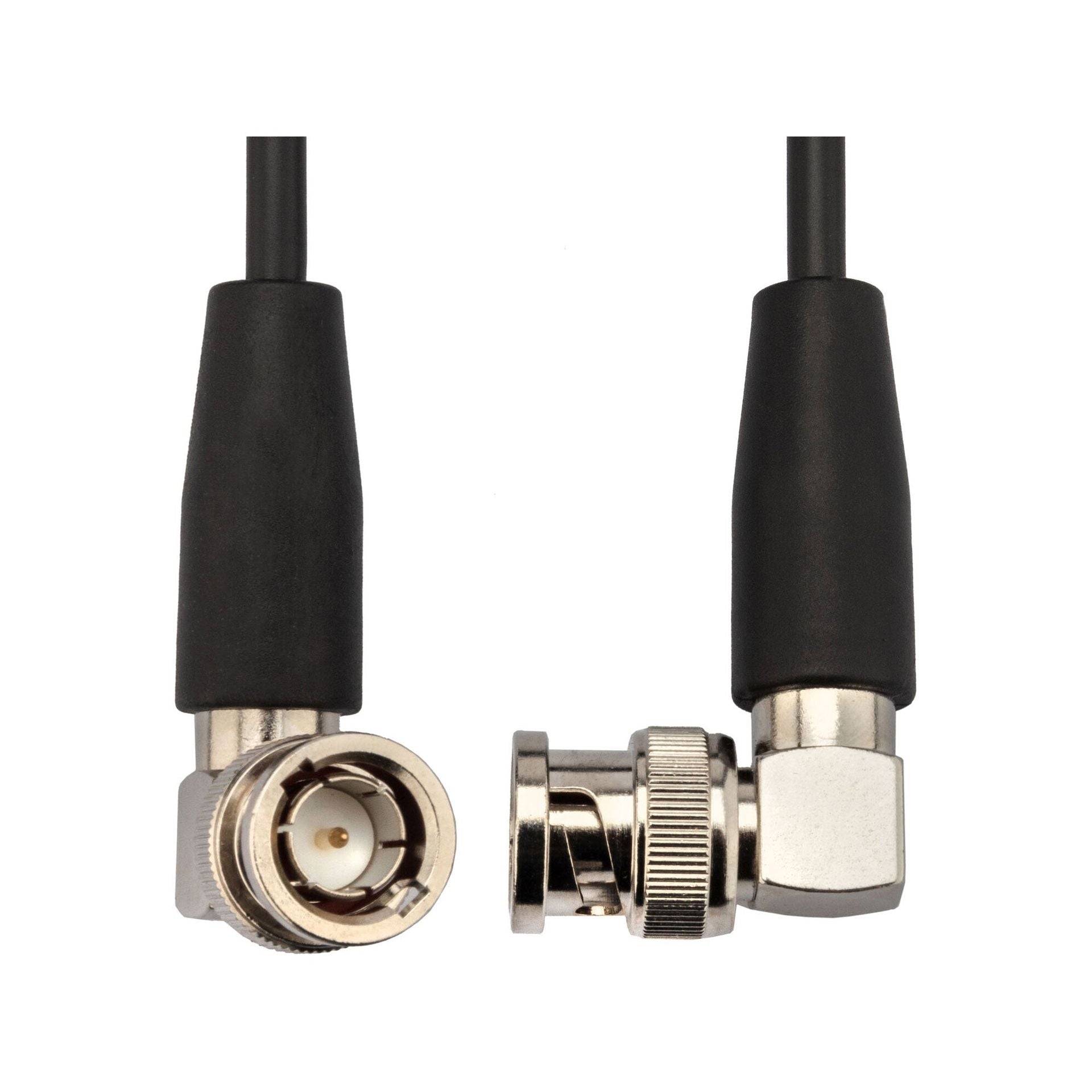 Elvid 12G Coiled SDI Cable for 4K Video with right-angled BNC Connecto