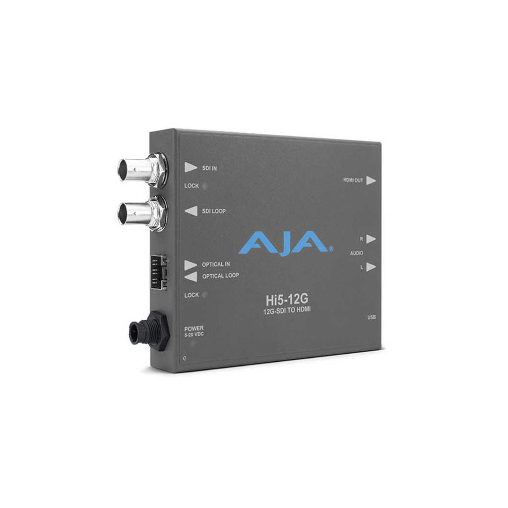 AJA Hi5-12G-R 12G-SDI to HDMI 2.0 Conversion with Fiber Receiver ...